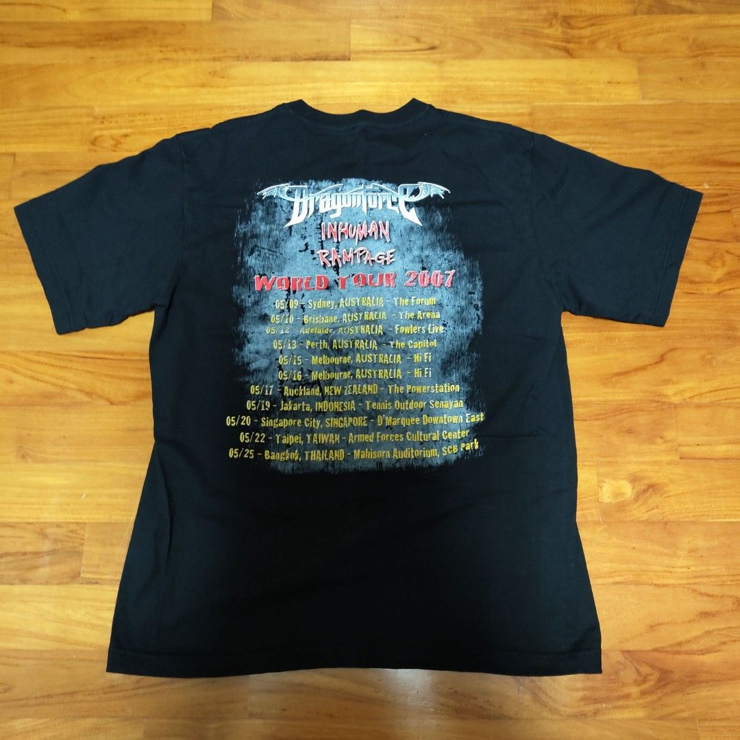 Dragonforce Inhuman Rampage Tour, Men's Fashion, Tops & Sets, Tshirts ...
