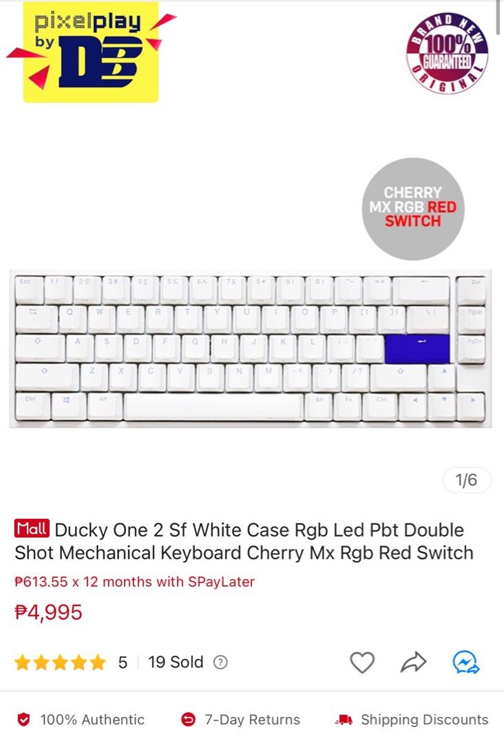 Ducky One 2 Sf White Case RGB Mechanical Keyboard, Computers & Tech, Parts & Accessories ...