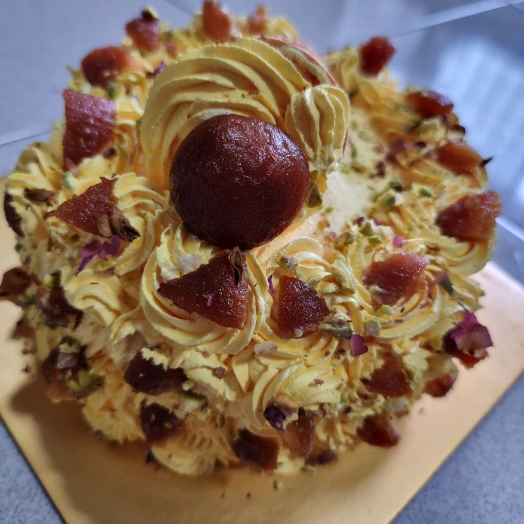 Eggless Gulabjamun cake, Food & Drinks, Homemade Bakes on Carousell