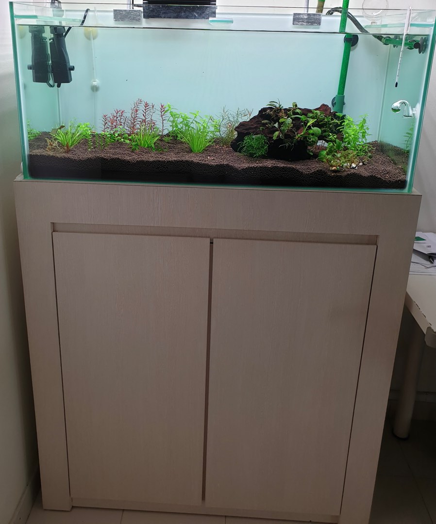 Fish Tank 3 feet with cabinet, Pet Supplies, Homes & Other Pet ...