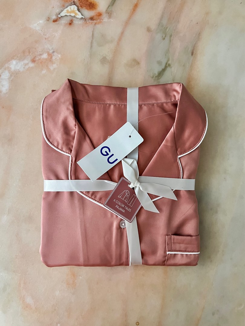 GU Satin Pajamas, Women's Fashion, Undergarments & Loungewear on Carousell