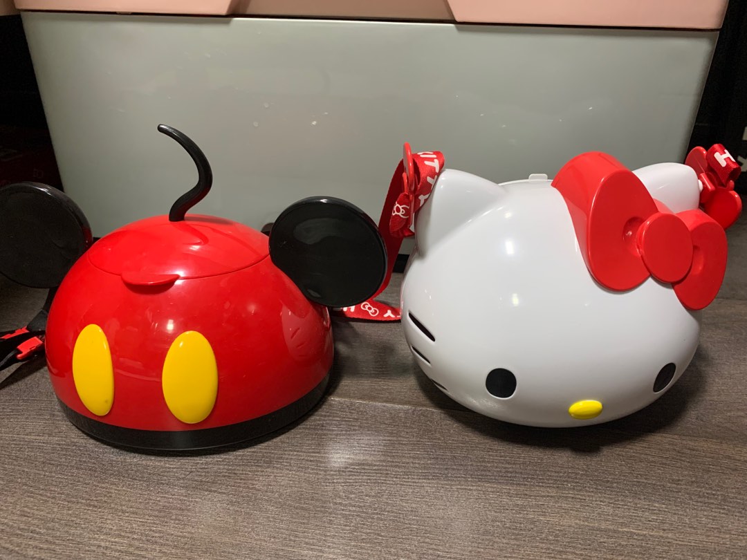 Hello Kitty & Mickey Mouse popcorn bucket, Everything Else on Carousell