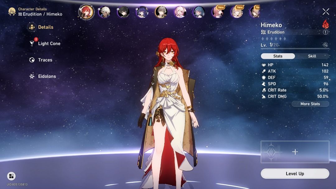 Honkai: Star Rail Himeko Account Solo w/ 10/50 Beginner Warp (Arlan and ...