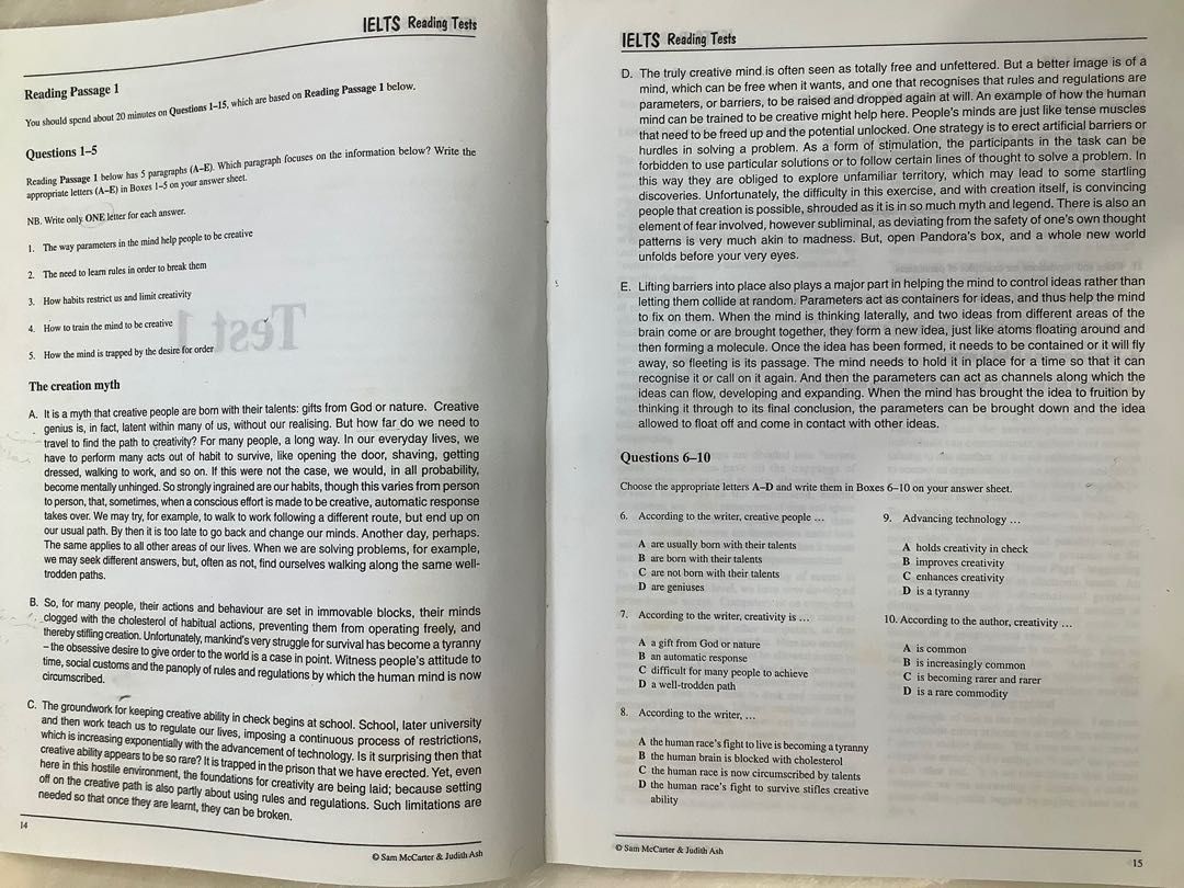 IELTS Reading Tests Book, Hobbies & Toys, Books & Magazines, Assessment ...