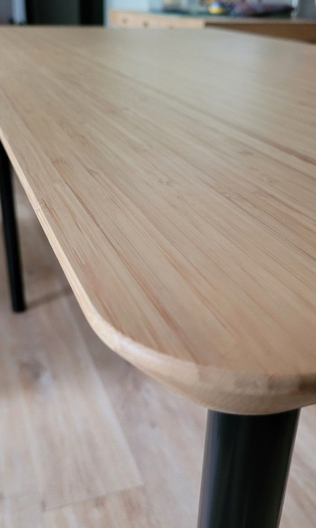 IKEA Anfallare / Adils Bamboo Top Table 140x65 with cable management ...