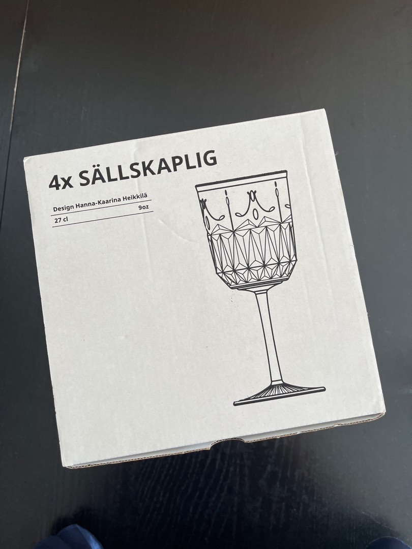IKEA Sallskaplig Wine Glass Patterned, Furniture & Home Living ...
