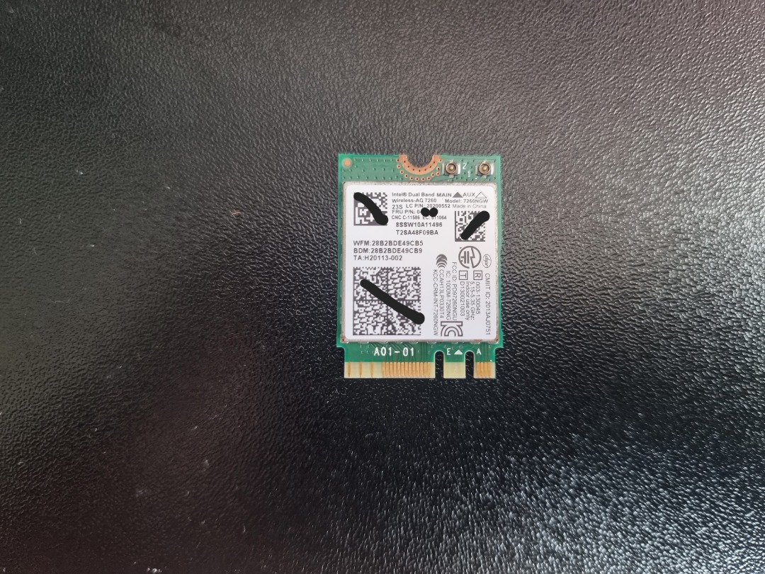 Intel 7260NGW Dual Band Wireless-AC 7260 802.11ac, Dual Band, 2x2 Wi-Fi and Bluetooth 4.0 ...