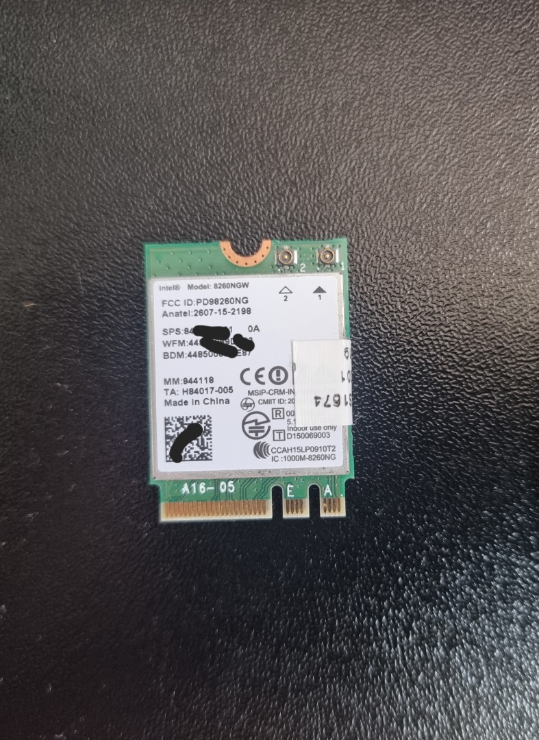 Intel Network 8260.NGWMG Wireless-AC 8260 Dual Band 2x2 AC + Bluetooth ...