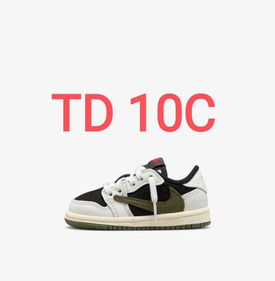 Jordan 1 Low x Travis Scott Olive, Toddlers' (10C) Nike, Babies & Kids ...