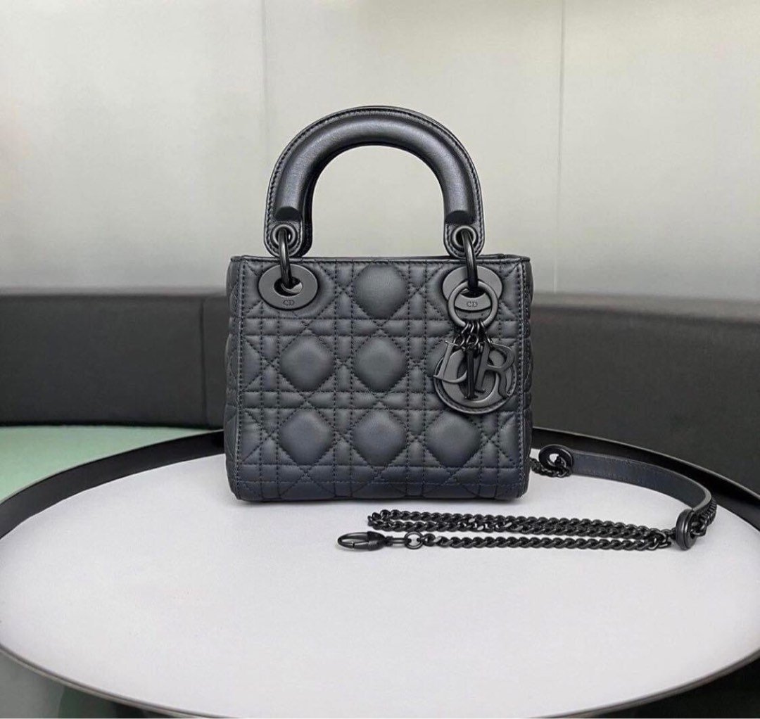Lady Dior Mini Matte Black on Black on Carousell