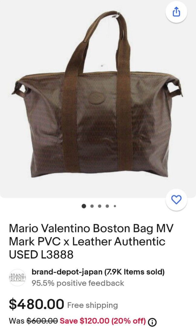 Mario Valentino Boston Bag MV Mark PVC x Leather Authentic, Luxury ...
