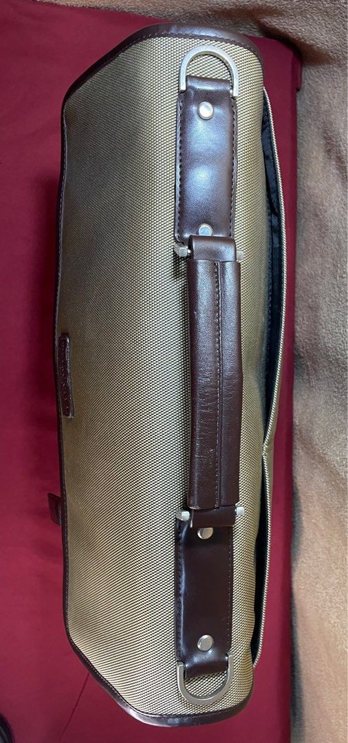 Metrocity Italy Gold Ballistic Nylon and Leather Briefcase, Men's ...
