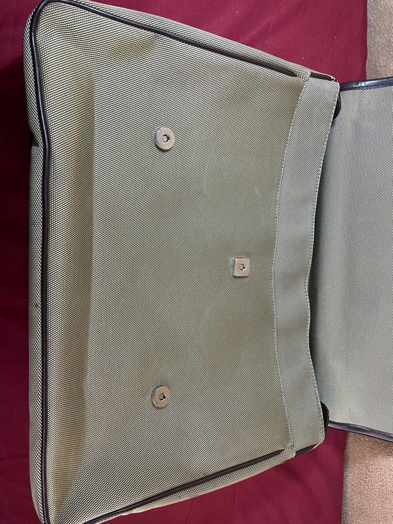 Metrocity Italy Gold Ballistic Nylon and Leather Briefcase, Men's ...