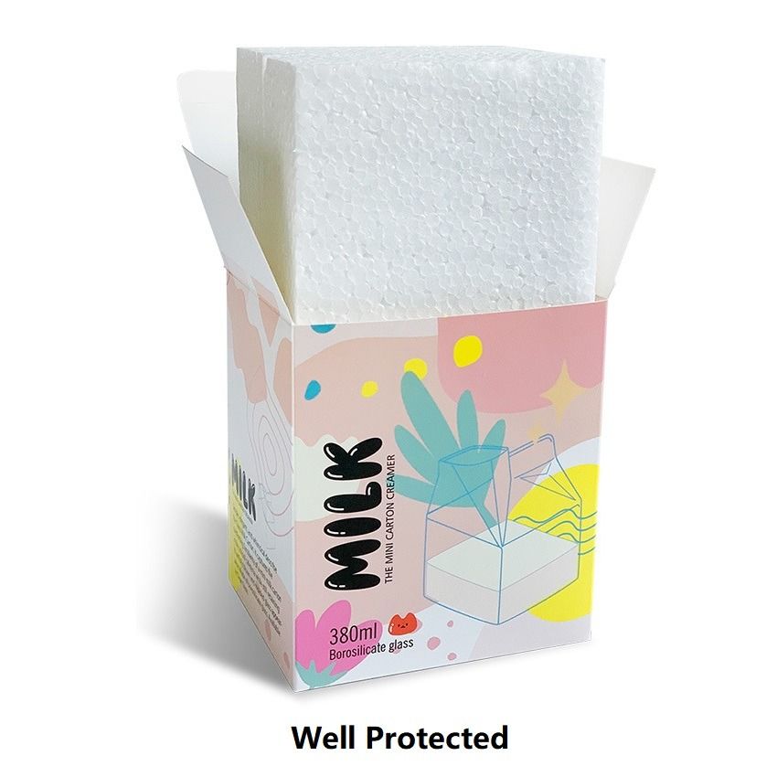 Milk Box Shape Glass Juice Cup, Furniture & Home Living, Kitchenware ...