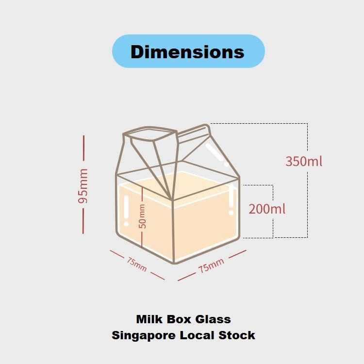 Milk Box Shape Glass Juice Cup, Furniture & Home Living, Kitchenware ...