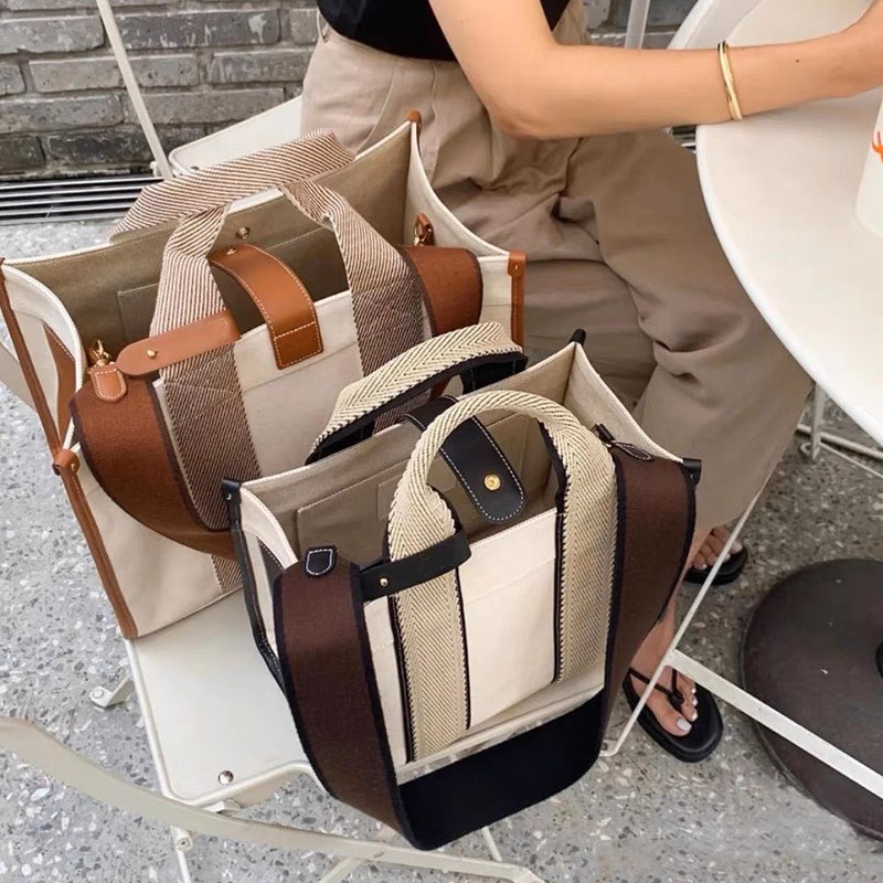 MinSoo Preppy Canvas Sling Tote Bag, Women's Fashion, Bags & Wallets ...