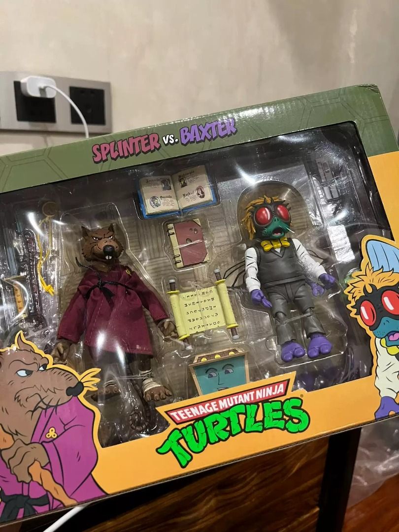 MISB ORIGINAL NECA SPLINTER & BAXTER TEENAGE MUTANT NINJA TURTLE TMNT ...