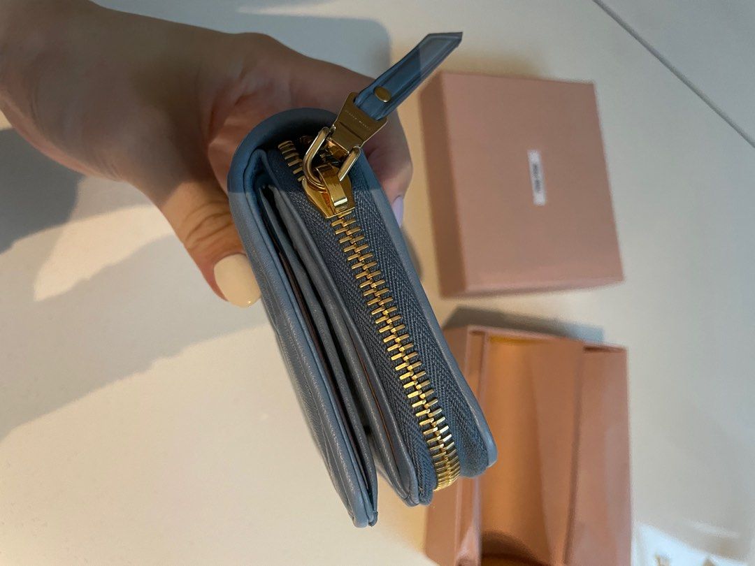 Miu miu wallet in baby blue, Women's Fashion, Bags & Wallets, Wallets ...