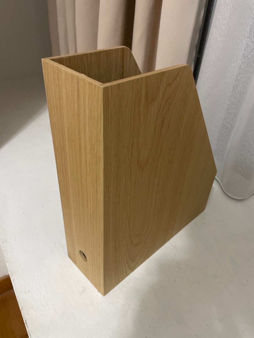 Muji Wooden stand paper file box, Furniture & Home Living, Furniture ...