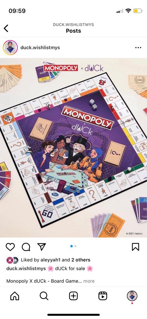 (NP: RM150) dUCk X Monopoly Board Game, Hobbies & Toys, Toys & Games on ...