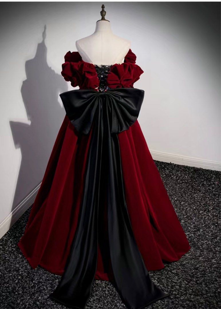 PO Royal Red Prom Dress Ball Gown, Women's Fashion, Dresses & Sets ...