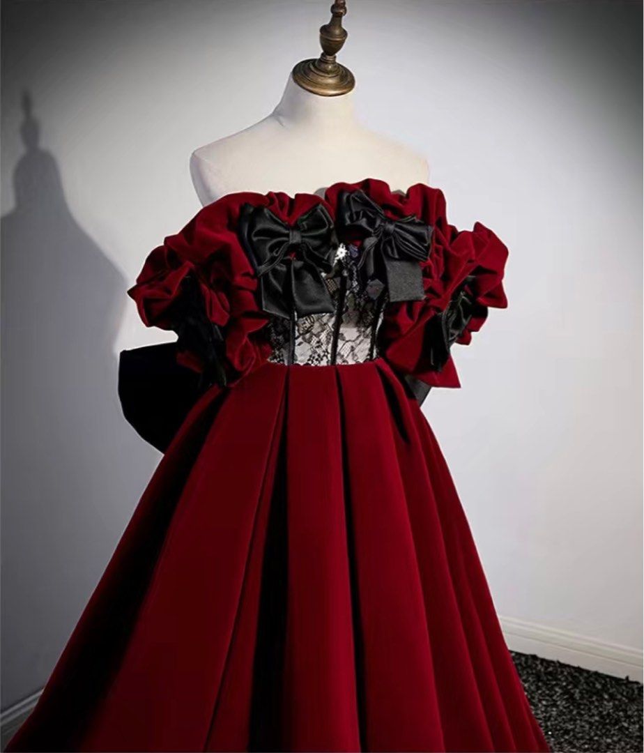 PO Royal Red Prom Dress Ball Gown, Women's Fashion, Dresses & Sets ...