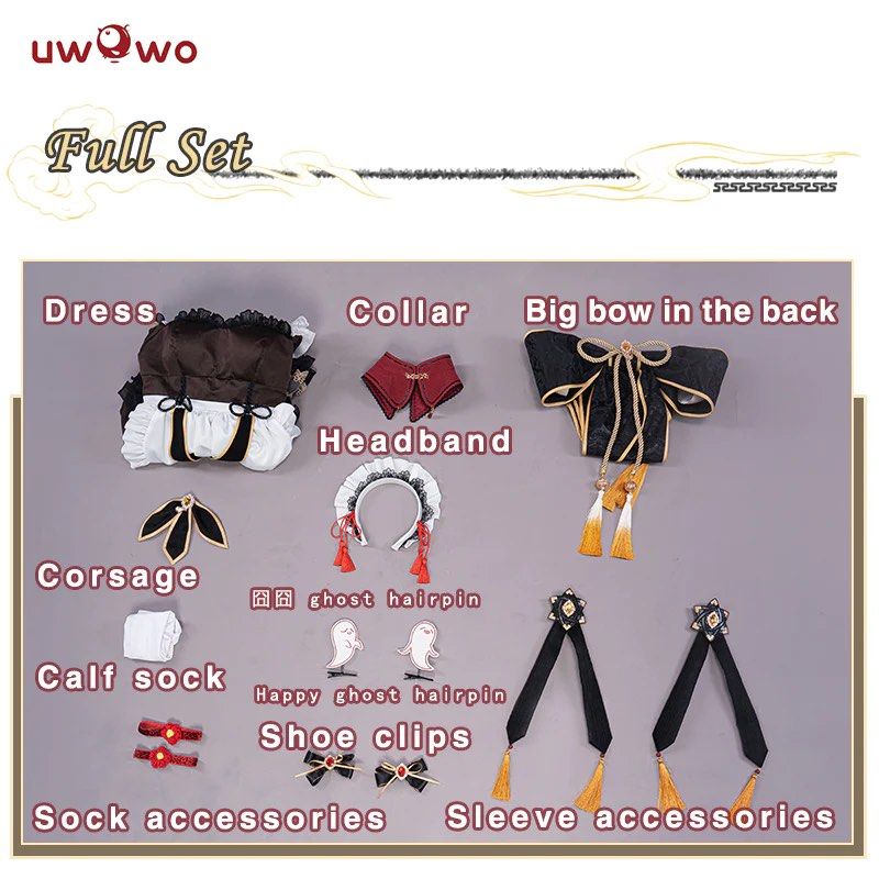 [PO] Hutao Maid Ver Hu Tao Cosplay Uwowo Genshin Impact Fanart Costume ...