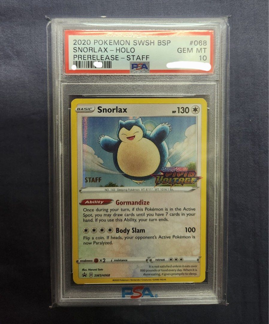 [Pokemon] Snorlax Holo Prerelease STAFF, Hobbies & Toys, Toys & Games ...