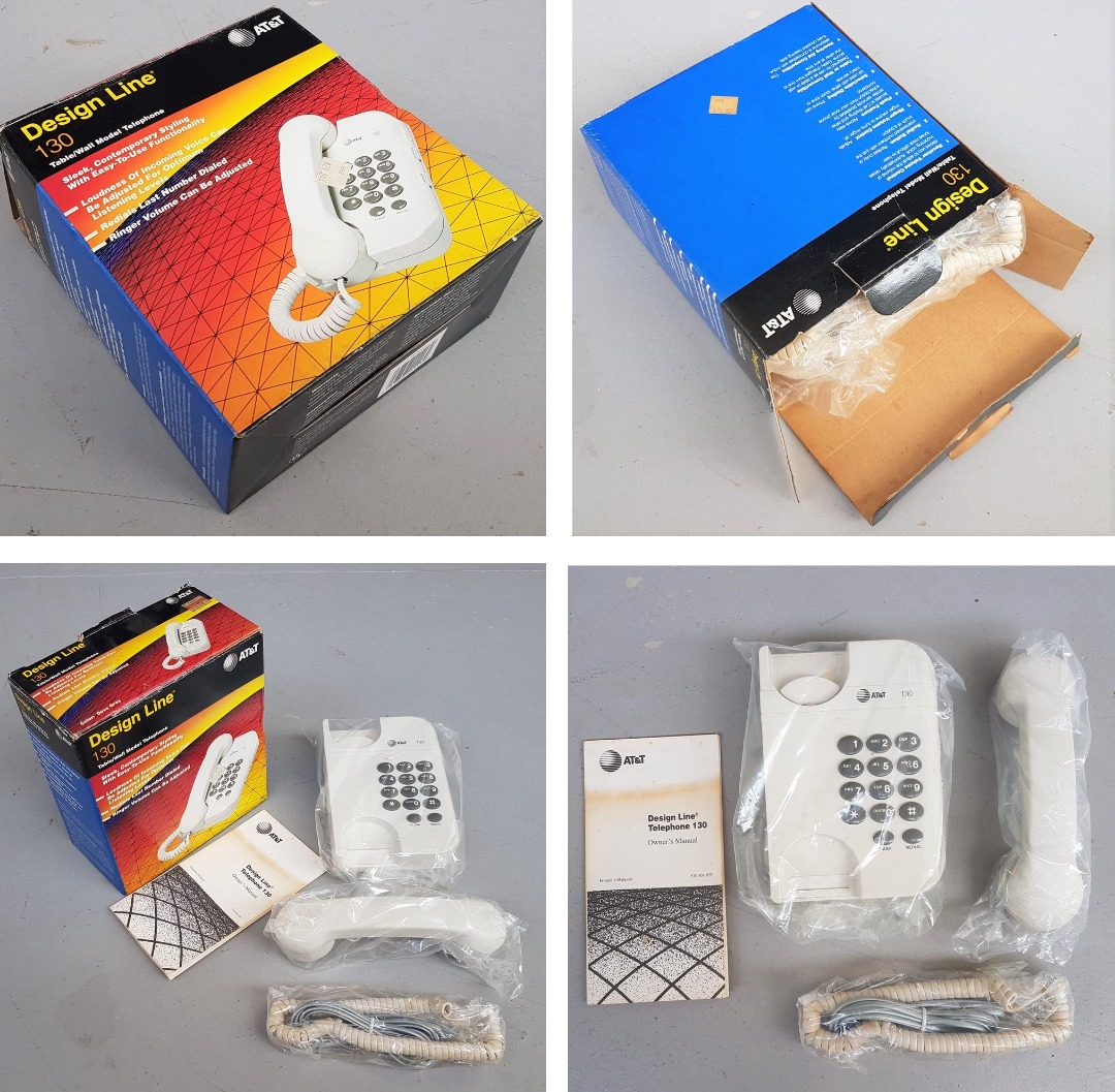 Premium Telephone Set, AT&T Design Line Telephone 130, USA, Complete ...