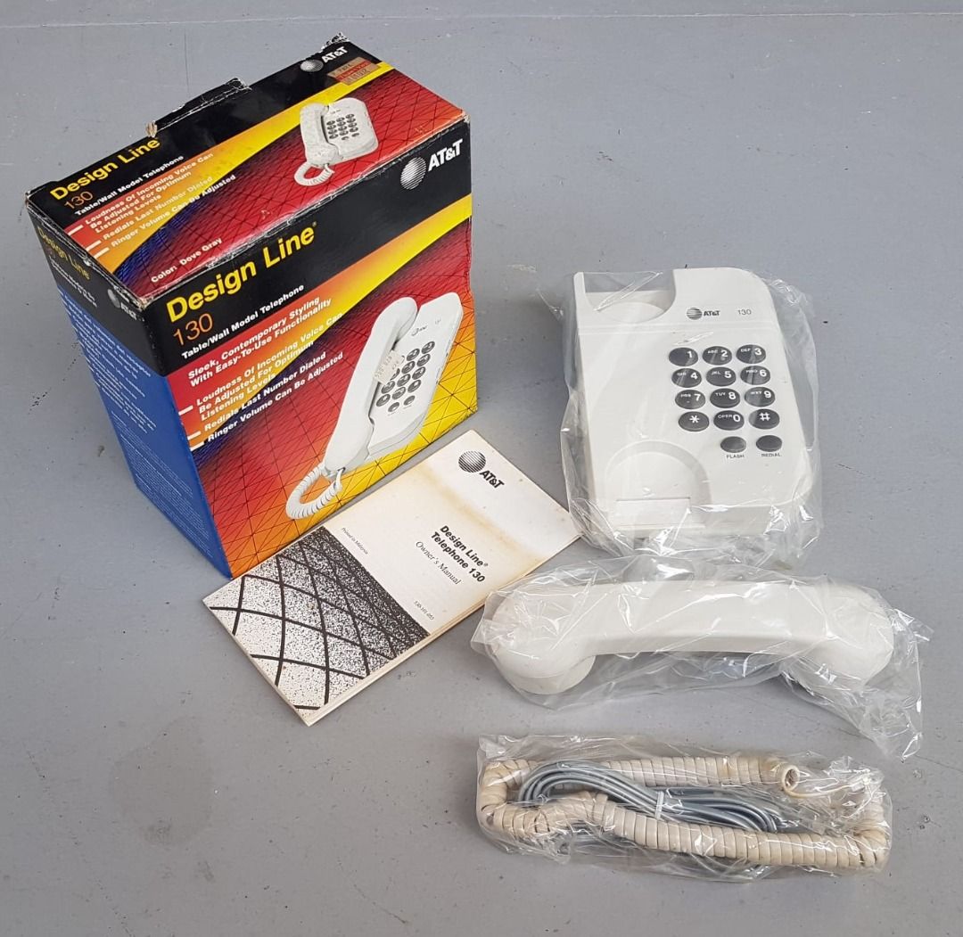 Premium Telephone Set, AT&T Design Line Telephone 130, USA, Complete ...