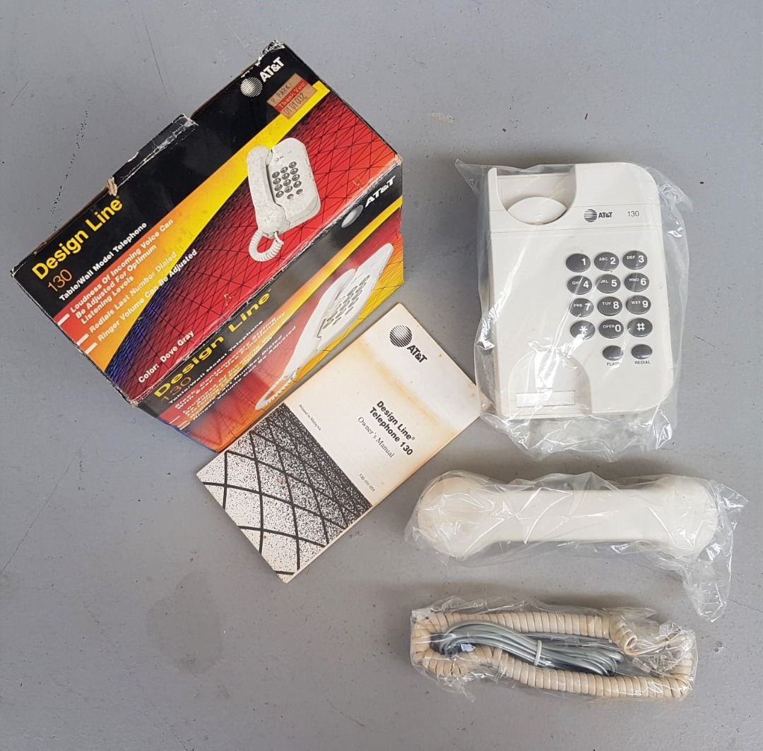 Premium Telephone Set, AT&T Design Line Telephone 130, USA, Complete ...
