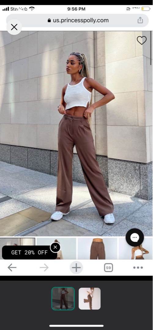 Princess Polly archer pants in brown, Women's Fashion, Bottoms, Other ...
