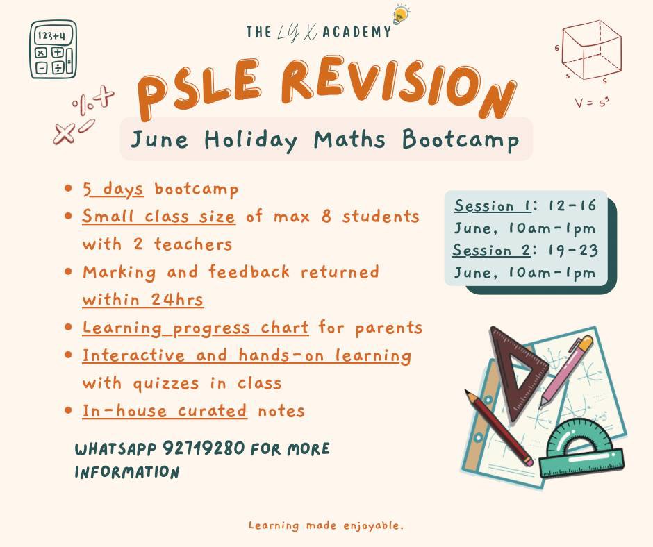 PSLE Math Bootcamp // P6 Math Tuition // PSLE Revision, Learning ...