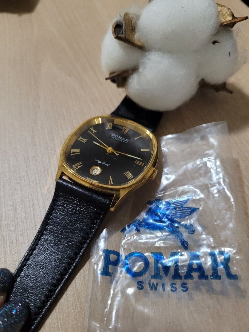 *Rare Find* Vintage Pomar Square faced Black dial Automatic watch ...