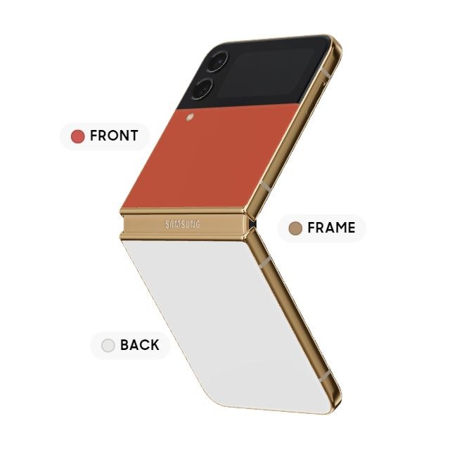 SAMSUNG Galaxy Z Flip 4 Bespoke Edition 256gb GOLD RED WHITE, Mobile ...
