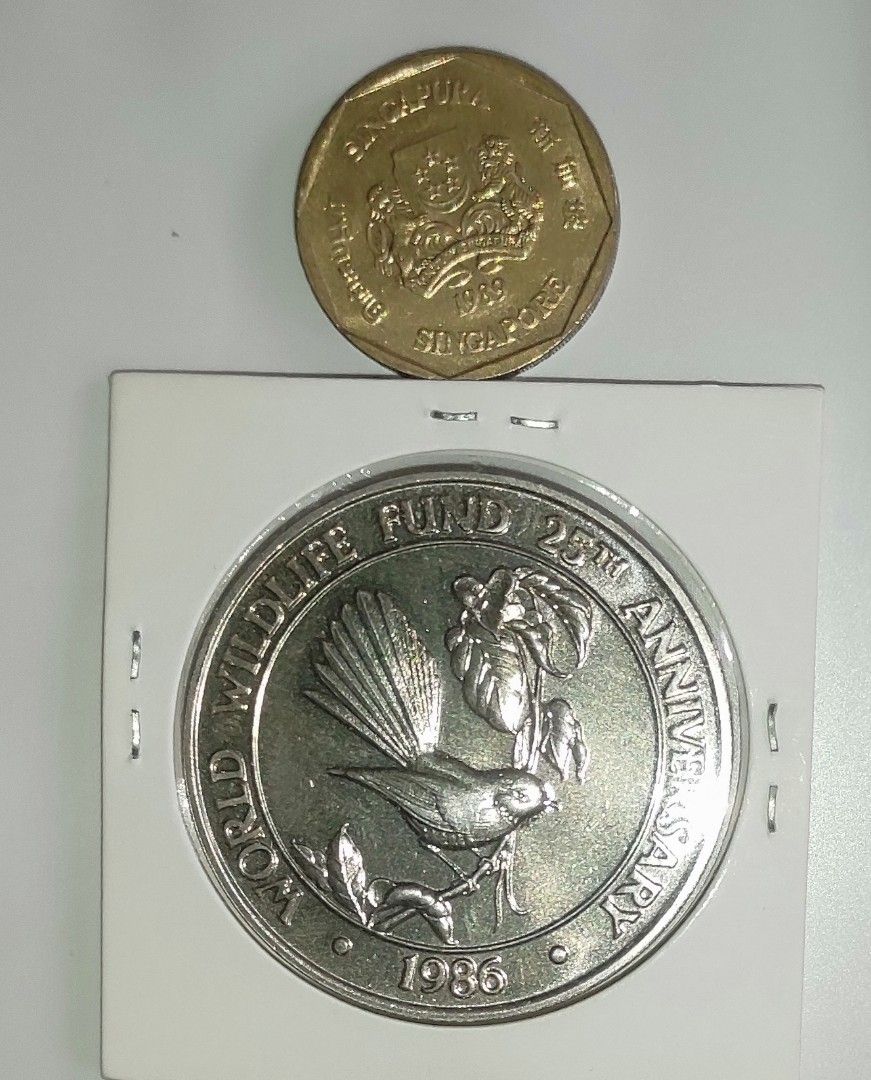 Samoa scarce large wwf commemorative 1986 coin 80s tala pacific islands ...