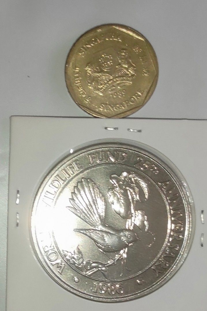 Samoa scarce large wwf commemorative 1986 coin 80s tala pacific islands ...