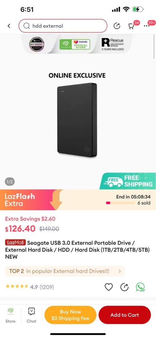 Sea gate 4TB hard disk, Computers & Tech, Parts & Accessories, Hard ...