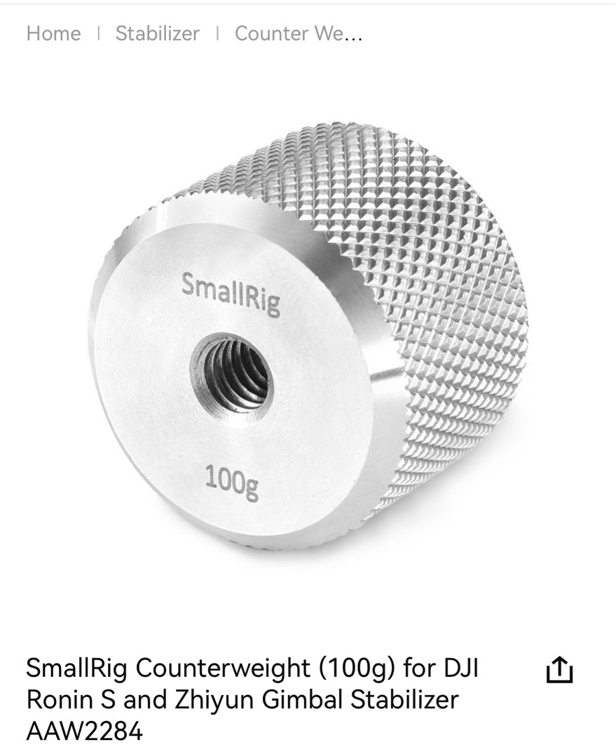 Small rig Counterweight Gimbal Stabilizer 100g, Photography ...