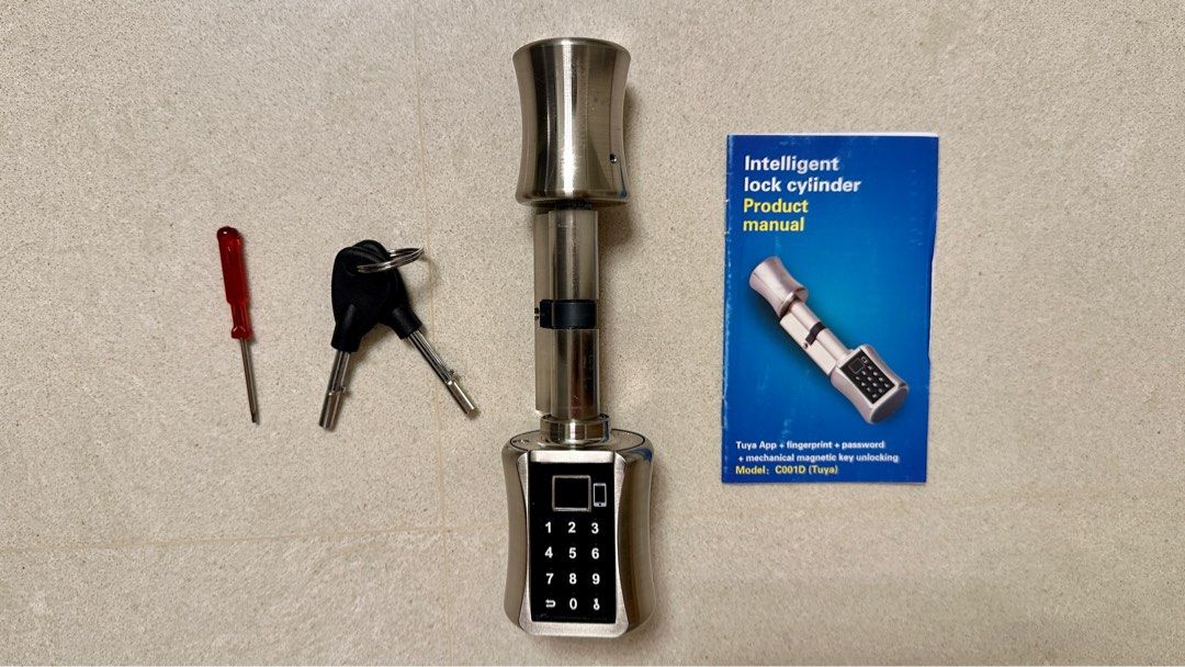 Smart Cylinder Lock With Tuya APP Keyless Electronic Fingerprint Door ...