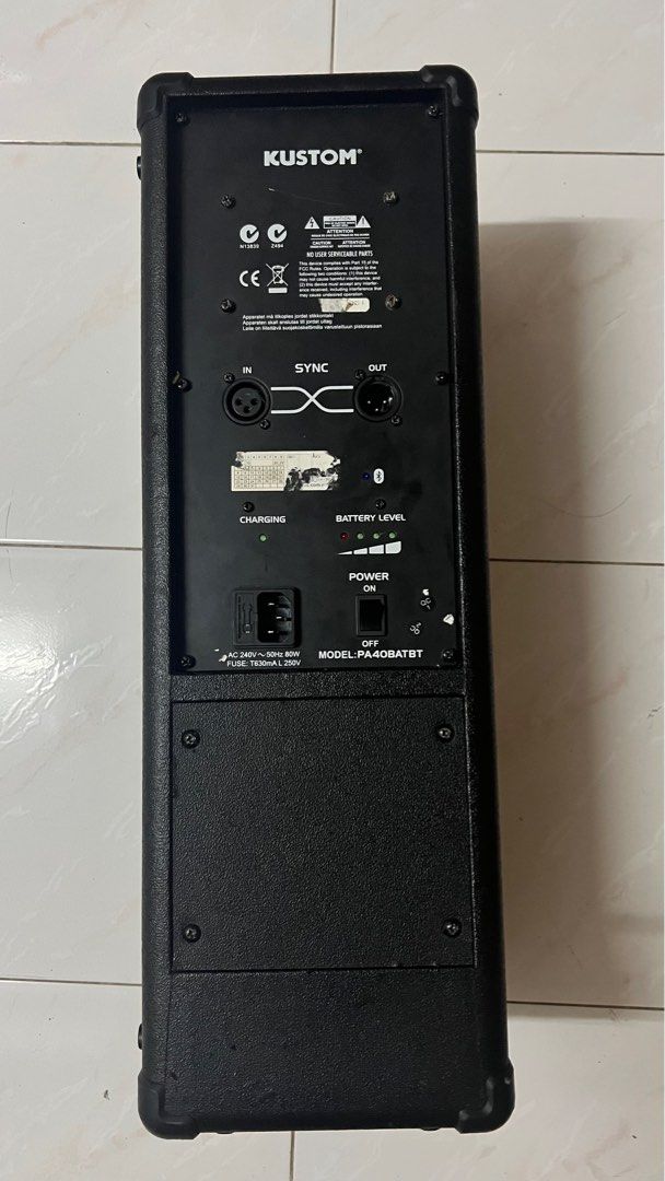 SPEAKER PORTABLE KUSTOM BLUETOOTH 80 watt baterry 5.5Ah, Audio ...