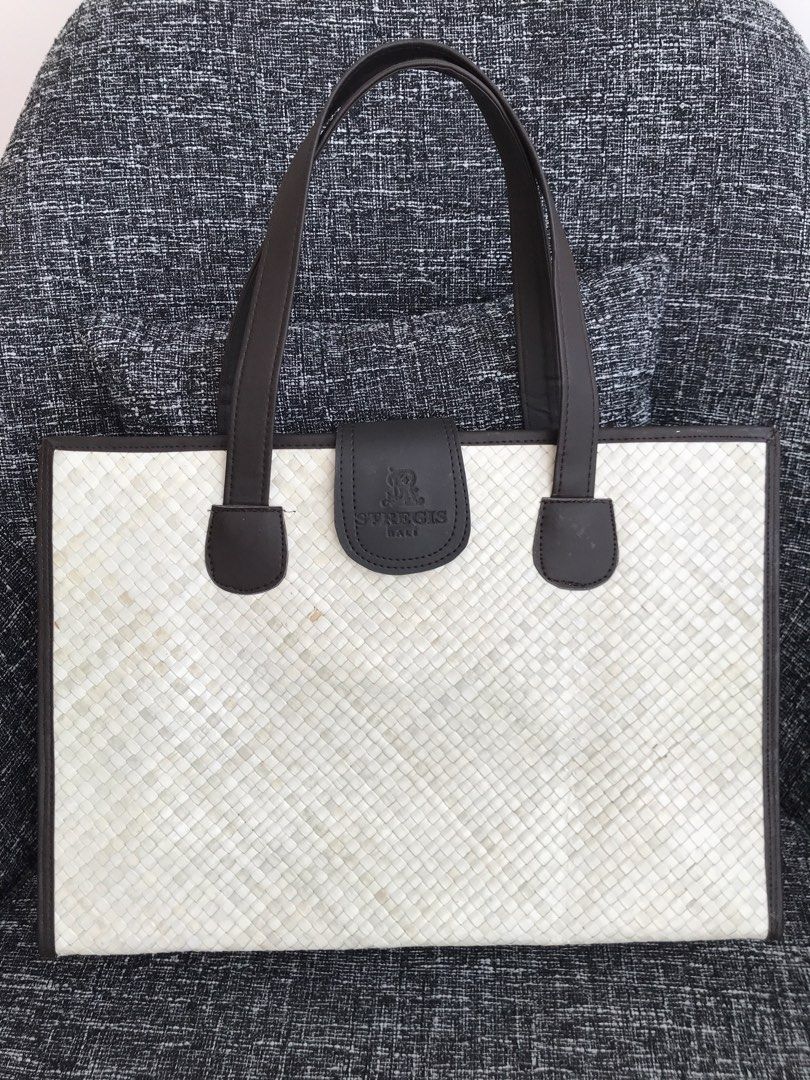 Brand New! St Regis Bali Beach Bag Woven Straw Tote +FREE Batik Pouch ...