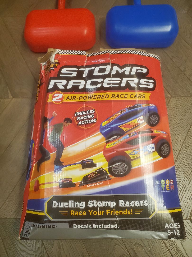 Stomp Rocket Dueling Stomp Racers, 2 Toy Car Launchers and 2 Air ...