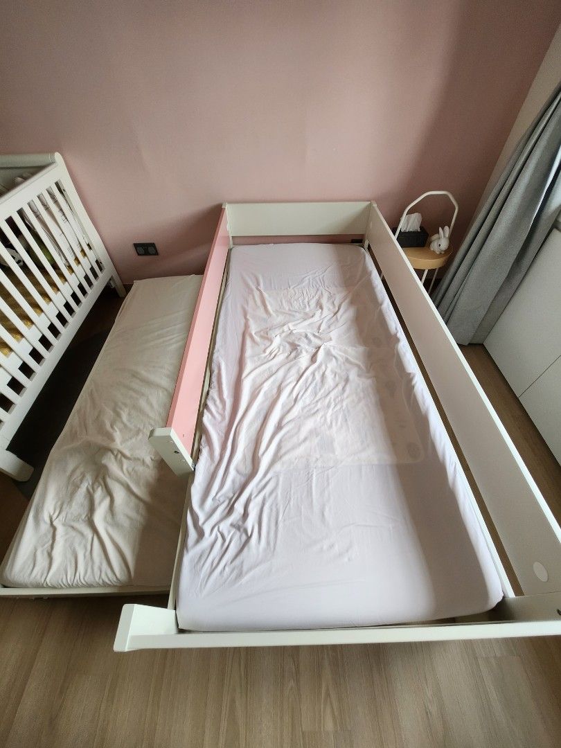 Super Single Bed with Pull-out Single Bed, Babies & Kids, Baby Nursery ...