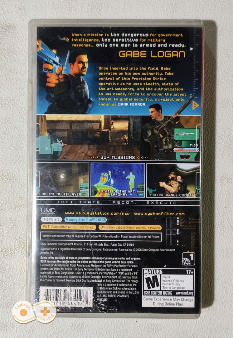 Syphon Filter Dark Mirror - [PSP Game] [ENGLISH Language] [CIB ...