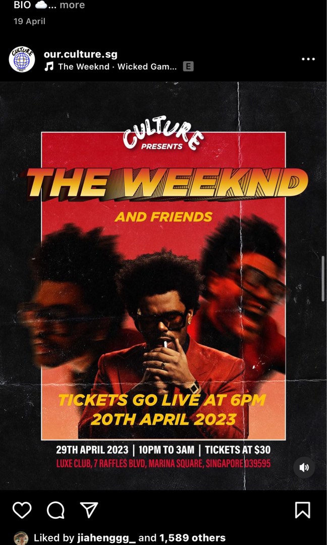 the weeknd club luxe ticks, Tickets & Vouchers, Event Tickets on Carousell