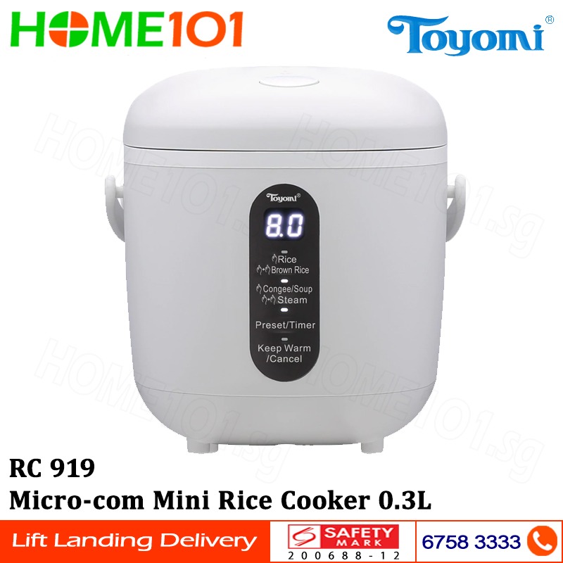 Toyomi Micro-com Mini Rice Cooker 0.3L RC 919, TV & Home Appliances ...