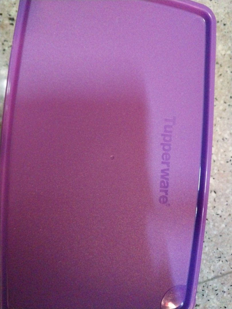 Tupperware Purple Rectangular Storage Box, Furniture & Home Living ...
