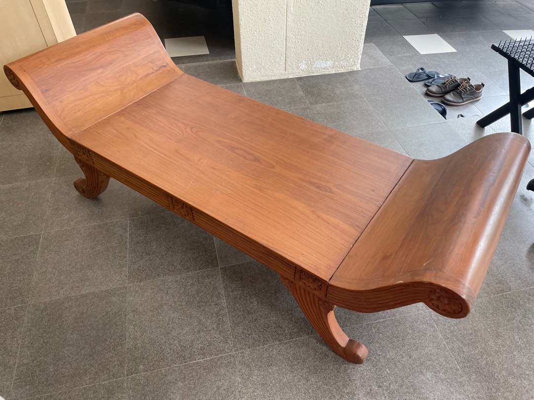 Unique Wooden Carved Bench, Furniture & Home Living, Furniture, Other ...