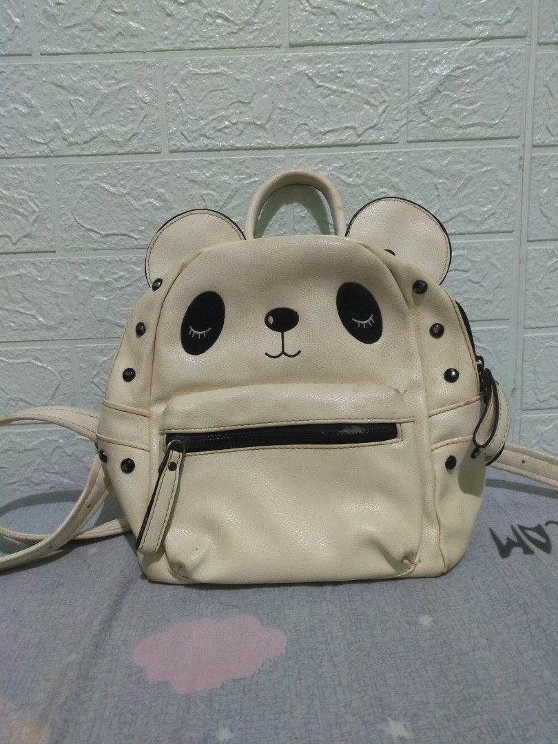 WHITE LEATHER BACK PACK, Women's Fashion, Bags & Wallets, Backpacks on ...